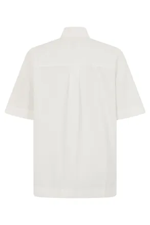 Bottega Veneta Womens Short-Sleeved Cotton Shirt White