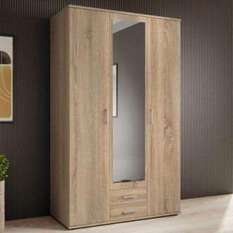 Pol-Power Armoire &agrave; v&ecirc;tements Daniela 120cm &agrave; 3 portes & 2 tiroirs
