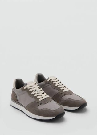 Mango Tennis combin&eacute;es cuir gris - Homme - 39 - MANGO MAN