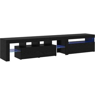 vidaXL TV-Schr&auml;nke 2 Stk. mit LED-Leuchten Schwarz Eiche Holzwerkstoff Vidaxl