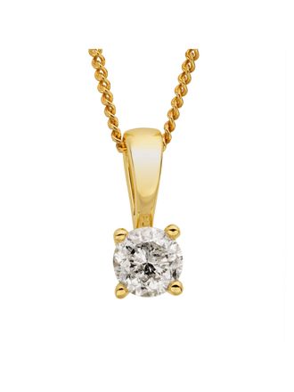 Orolino Anh&auml;nger mit Kette 585/-Gelbgold 1 Brill. 0,25 ct. H/P2
