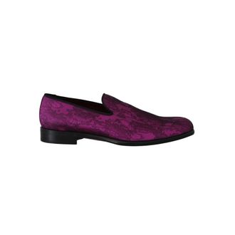 Dolce & Gabbana Luxus Jacquard Loafers Lila Schwarz - - Shoes - Herren - Lila - 39 EU