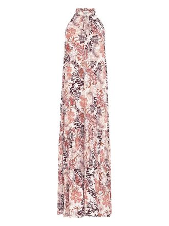 Amir Slama robe à fleurs imprimées - Blanc