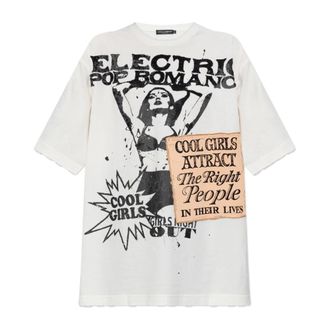 Dolce & Gabbana Oversized Jersey T-Shirt mit Print - - Tops - Damen - Wei&szlig; - S