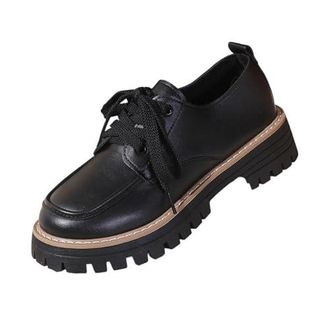 Generic Mocassins larges et confortables &agrave; lacets pour femme - Bout rond - &Eacute;l&eacute;gants - Plat - Talon bas - Antid&eacute;rapants - Chaussures d&eacute;contract&eacute;es &agrave; lacets - P