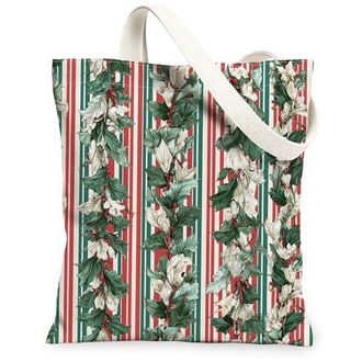 Generic Sacs fourre-tout en toile de houx, respectueux de lenvironnement, motif floral, sacs de courses réutilisables, légers et lavables en toile pour salle 