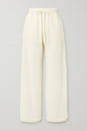 Acne Studios Pantalon Large En Coton Et Lin M&eacute;lang&eacute;s Effil&eacute; - Blanc cass&eacute;