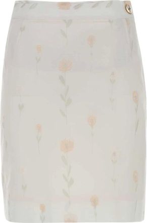 Vivienne Westwood Femme, Jupes, Blanc, Taille: 36 FR Mini-jupe florale en coton m&eacute;lang&eacute;