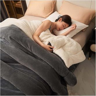 Generic Winter Dicker Lamm-Kaschmir Decke, Flauschige Kaschmir-Steppdecken, Dick warm Pl&uuml;sch, Lamm Kaschmir Flauschige Kaschmir Steppdecken F&uuml;r Allergiker Duv