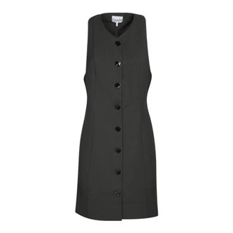 Ganni Light Twill Suiting Mini Kleid - - Dresses - Damen - Schwarzk - XS