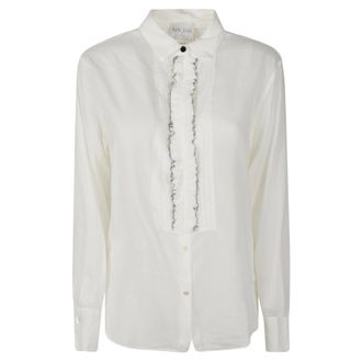 Forte_Forte Ger&uuml;schtes Voile Smokinghemd - - Blouses & Shirts - Damen - Wei&szlig; - M