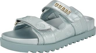 Guess Guess Womens Fabulon Sandal, Light Blue Patent Logo 450, 38 EU