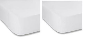 Catherine Lansfield Schlichtes weißes Spannbettlaken aus Polycotton 90 x 200 cm (2er-Set)