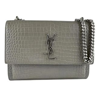 Saint Laurent Pre-owned Vintage Embossed Leather Shoulder Bag - - Pre-owned - Damen - Grau - ONE SIZE