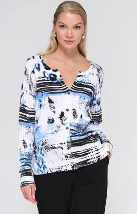 Passioni Strickjacke mit abstraktem Print