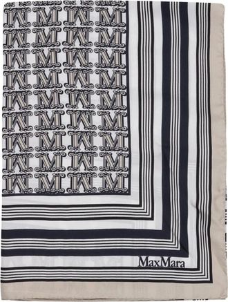 Max Mara Foulard en serg&eacute; Manopesque - Femme - Accessoires - Bleu - Taille: ONE Size