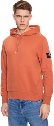 Calvin Klein Sweat &agrave; Capuche Homme Badge, Orange (Aragon), S
