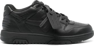 Off-white Homme, Chaussures, Noir, Taille: 41 EU Baskets en Cuir Noir avec Logo