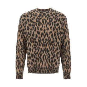 Laneus Leoparden-Pullover - - Knitwear - Herren - Braun - S