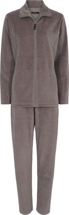 Decoy Decoy Womens Velour Homewear Set Pyjamaset, Brown, S