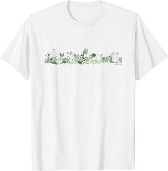 Moomin Moomintroll und Co in der Natur, grüner Druck T-Shirt