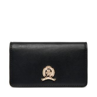 Tommy Hilfiger Geldbörse Tommy Hilfiger Luxe Leather Med Flap AW0AW16576 Schwarz