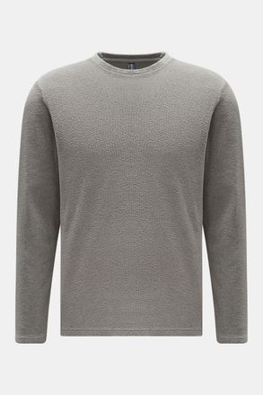 04651/ Herren - Frottee Rundhals-Longsleeve Terry Tee grau