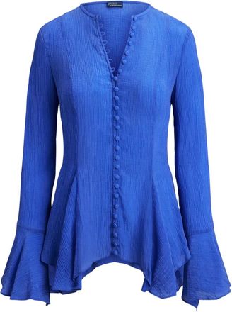 Polo Ralph Lauren blouse à effet froissé - Bleu