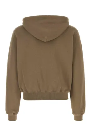 Magliano Cotton Zip Hoodie with Leather Belt Hoodie - Beige