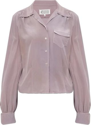 Maison Margiela Femme, Blouses et Chemises, Rose, Taille: 34 FR Chemise en soie &agrave; manches longues