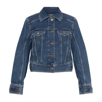 Balmain Femme, Vestes, Bleu, Taille: 40 FR Veste en jean