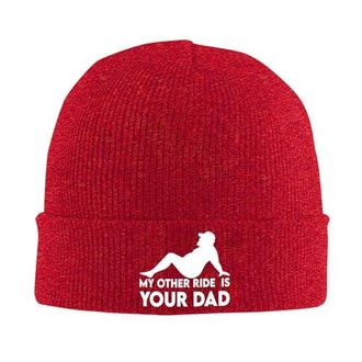 Generic Mon Autre Monture, Cest Ton P&egrave;re Unisex Bonnet De P&ecirc;cheur Coupe-Vent Bonnets Tricot&eacute; &Eacute;lastique Bonnet De Trawler pour Casque Moto Sport Course &Agrave; Pied