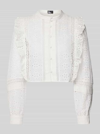 The Kooples Cropped Hemdbluse mit Lochstickerei