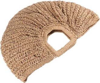 Yardwe Sac de Plage Femme Paille Tiss&eacute;e Forme Lune L&eacute;ger et Pratique pour Voyage et Quotidien Sac &agrave; Main Vintage pour Rangement Accessoires