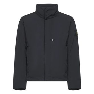Stone Island Schwarzer Gepolsterter Mantel mit Rei&szlig;verschluss - - Jackets - Herren - Schwarzk - 3XL