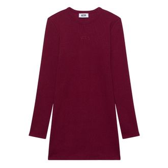 GCDS Gcds - Robe mini c&ocirc;tel&eacute;e logo - Femme - Robes - Rouge - Taille: 36 FR