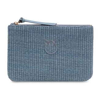 Pinko Pinko, Femme, Sacs, Bleu, Taille: ONE Size Pochette Rafia