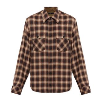 Moncler Gekariertes Langarmhemd - - Shirts - Herren - Braun - XL