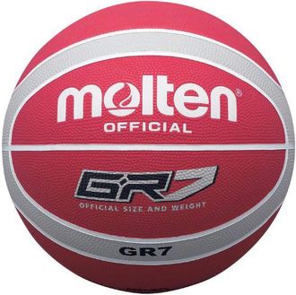 Molten Basketball, Gr&ouml;&szlig;e 6, Rot/Wei&szlig;/silberfarben