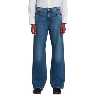 7 For All Mankind High Waist Straight Wide Jeans - - Jeans - Damen - Blau - W26