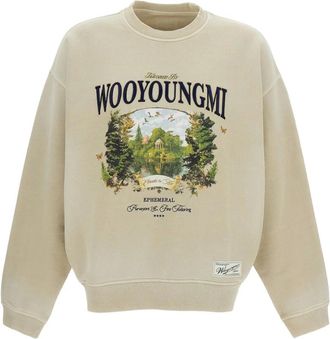 Wooyoungmi Wooyoungmi, Homme, Sweatshirts et sweats &agrave; capuche, Beige, Taille: L Garden Graphic SweaT-shirt