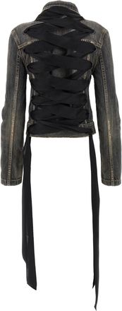 Balenciaga Lace-Up Denim Jacket - Grey