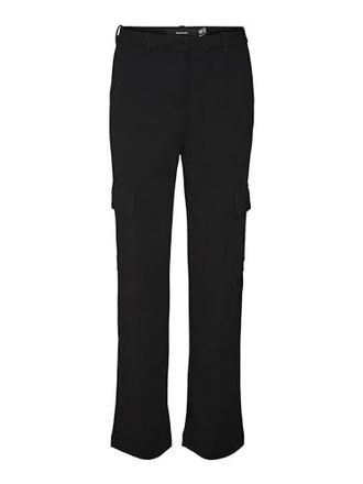 Vero Moda Bestseller A/S Vmzamira Mr Straight Cargo Pant GA Noos Pantalons, Noir, XL / 34L Femme