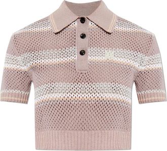 Amiri Femme, Tops, Rose, Taille: 40 FR Polo Avec Logo