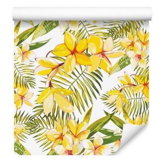OEM Carta Da Parati Con Fiori E Foglie Di Palma Per Soggiorno E Camera Da Letto, 50x1000 Cm
