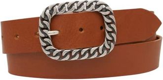 AnnaMatoni Ceinture en cuir véritable pour femme, fabriquée en Allemagne, 4 cm de large, fermoir sans nickel, Cognac 640, TW110 - 125cm Gesamtlänge