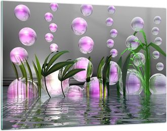 Arttor Wandbilder Dekoration Wohnzimmer Computer Grafik Blase Bilder auf Glas 120x80cm Glasbild Schlafzimmer Küche Deko Wand Kunstdruck Art Groß XXL Wanddeko