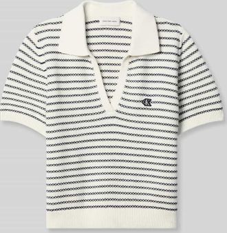 Calvin Klein Jeans Regular Fit Poloshirt aus Baumwoll-Mix in Strick-Optik