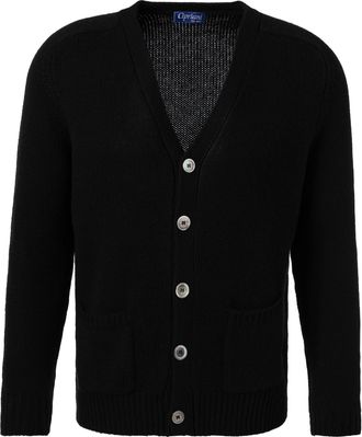 Cipriani Herren Cardigan schwarz unifarben