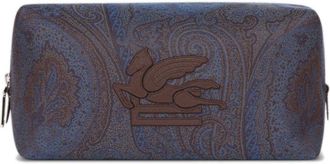 Etro Mittelgroßer Pegaso Kulturbeutel mit Paisley-Print - Blau